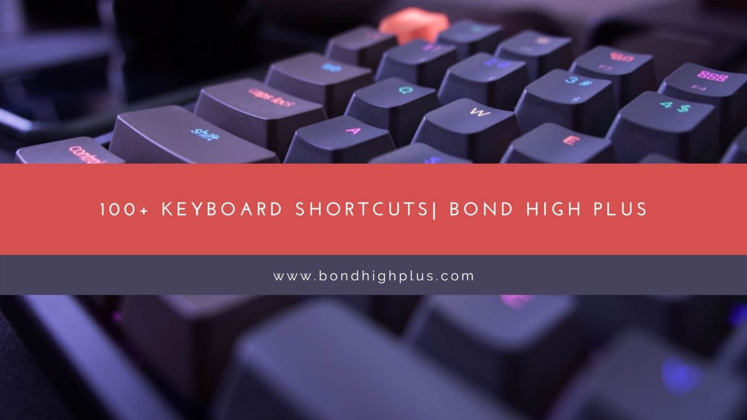 100+ Keyboard Shortcuts | Bond High Plus | Computer World